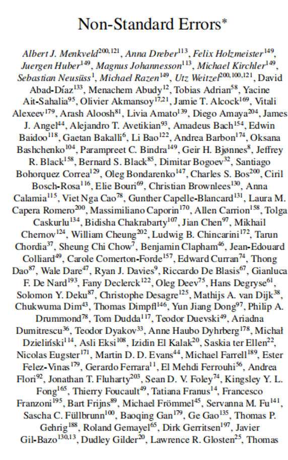 基地研究员吴震星老师参与金融学顶刊JF众包式论文“Non-Standard Errors”即将发表 - 中国知识产权研究网